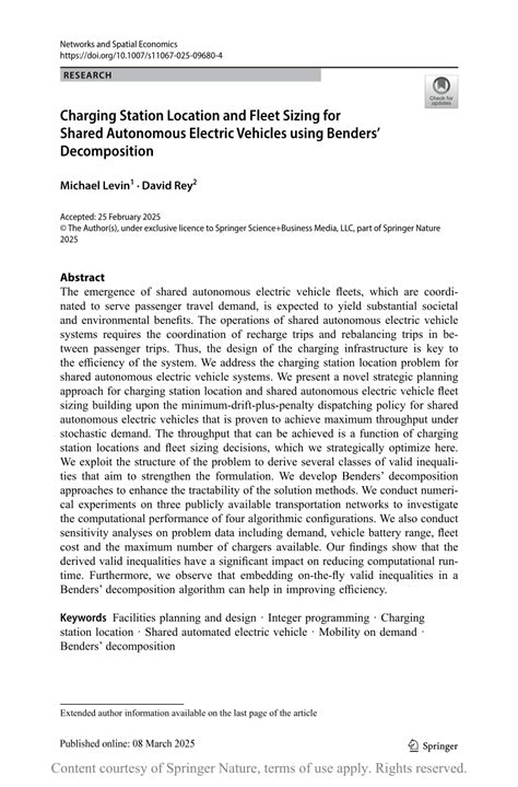 Charging Station Location And Fleet Sizing For Shared Autonomous Electric Vehicles Using Benders