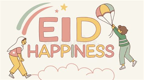 Eid Happiness Typography Festive Greeting Card Design Celebration Joy