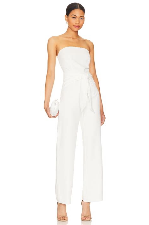 Superdown Jordan Tie Waist Jumpsuit In White Revolve