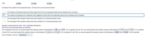 Solved Compare The Results To The Expected Value Choose The Chegg