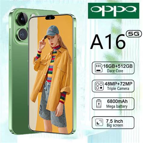 โทรศัพท์ Oppq A16 โทรคัพท์มือถือ 75นิ้ว เต็มหน้าจอ โทรศัพท์สำห รับเล่นเกม 16gb Ram512gb Rom
