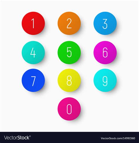 Set Numbers From 1 To 9 On A Round Royalty Free Vector Image