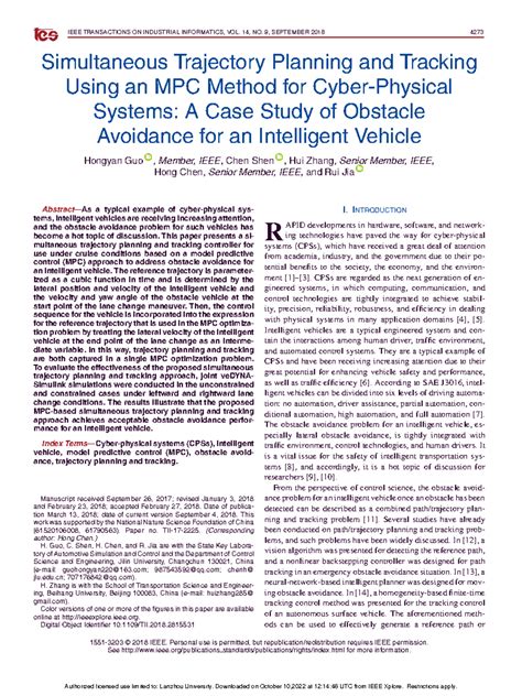 Simultaneous Trajectory Planning And Tracking Using An Mpc Method For Cyber Physical Systems A