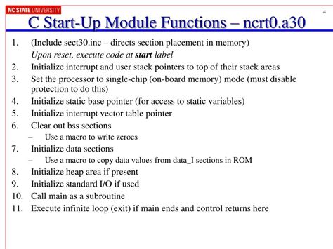 Ppt C Programming Language Review And Dissection Ii Start Up Module