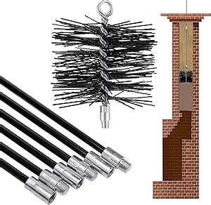 18 Ft Total Fiberglass Chimney Rod Kit 6pcs 3 Ft Each Fiberglass