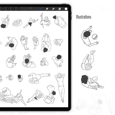 Procreate Comic People Plan View Brushset And Illustrations Toffu Co