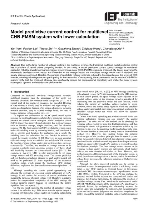A Model Predictive Current Control For Multilevel Chb Pmsm System With