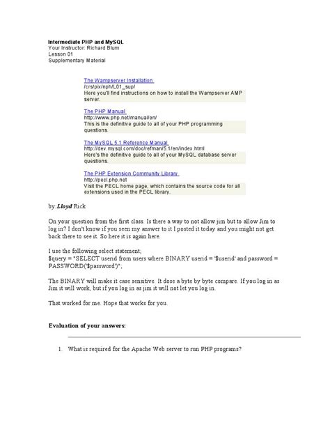 intermediate php and mysql the wampserver installation pdf php