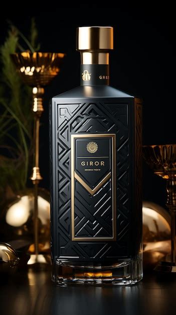 Colorful Art Deco Gin With A Glamorous Black And Gold Palette Geometr