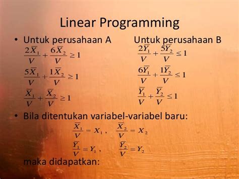 Metode Linear Programming