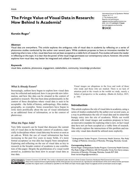 Pdf The Fringe Value Of Visual Data In Research How Behind Is Academia