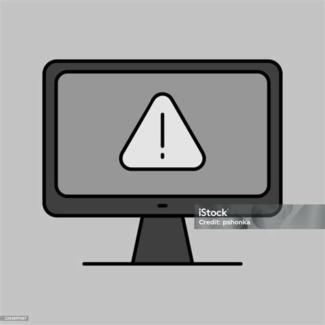 Computer Warning Icon Simple Digital System Error Stock Illustration Download Image Now