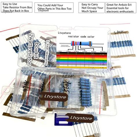 Ltvystore 2w Resistors Kit Resistor Assortment Metal Film 23 Values