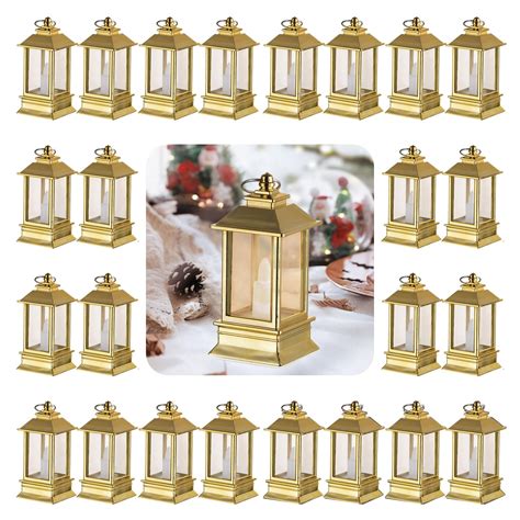 Staymoment Gold Mini Lanterns For Centerpieces 24 Pcs Small Lantern Home Decor With Flickering