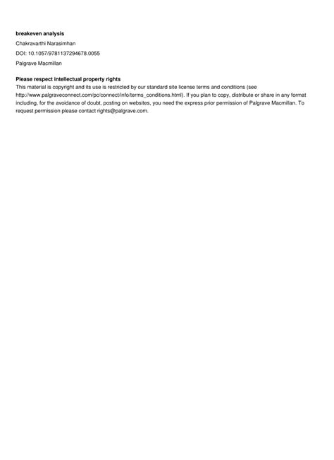 PDF Breakeven Analysis