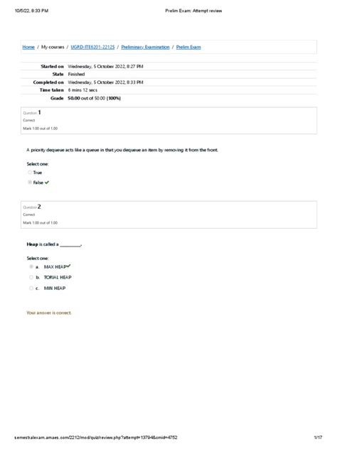 Prelim Exam Data Structures And Algorithms Pdf Computing