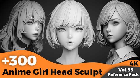 Artstation 300 Anime Girl Head Sculpt References4k Artworks
