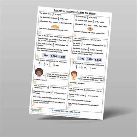 Year 6 Fraction Of An Amount Find The Whole Varied Fluency Resource