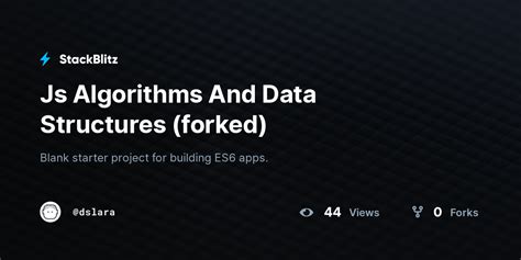 js algorithms and data structures forked stackblitz