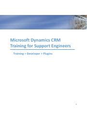 Plugins Onboarding Pdf Microsoft Dynamics CRM Training For Support Engineers Training