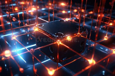 close up of qubit connections and glowing nodes stock illustration illustration of binary