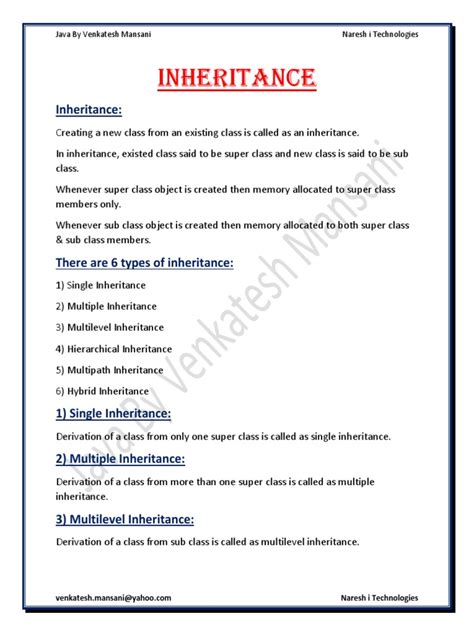 Inheritance Pdf Inheritance Object Oriented Programming
