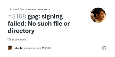 Gpg Signing Failed No Such File Or Directory · Issue 3168