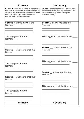 Year 7 Intro To Roman Life Sources Teaching Resources
