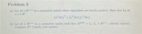 solved a let m∈rn×n be a symmetric matrix whose