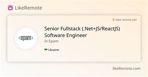 📩 Senior Fullstack Netjsreactjs Software Engineer At 🏢 Epam 📍remote Job In 🇺🇦 Ukraine R