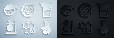 화학식 실험실 유리 비커 시험관 플라스크를 스탠드 화학 물질 박테리아 및 아이콘으로 설정합니다 벡터 3차원 형태에 대한 스톡 벡터 아트 및 기타 이미지 Istock