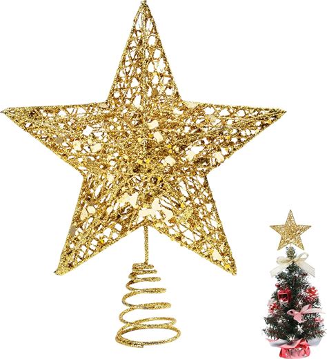 6 Inch Christmas Tree Topper Mini Gold Star Small