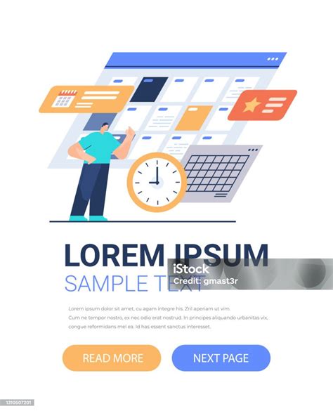 온라인 캘린더 앱 어젠다 회의 계획 시간 관리에서 예약 일 예약 을 계획하는 사업가 가공의 인물에 대한 스톡 벡터 아트 및 기타 이미지 가공의 인물 개성 개념 경영자