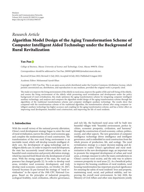 pdf algorithm model design of the aging transformation scheme of