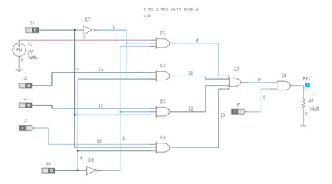 4 Input 1 Bit Multiplexer Multisim Live