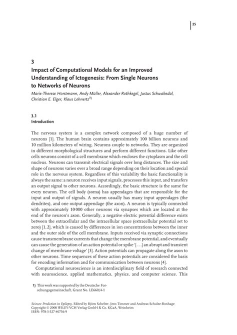 Pdf Impact Of Computational Models For An Improved Understanding Of Ictogenesis From Single