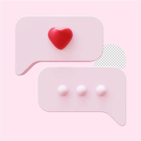 Premium Psd Valentine Chat 3d Render Element