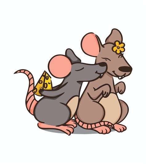 Concept Of Cute Rats Rat Holds Cheese And Kisses Other One On Cheek