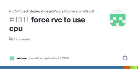 Force Rvc To Use Cpu · Issue 1311 · Rvc Projectretrieval Based Voice