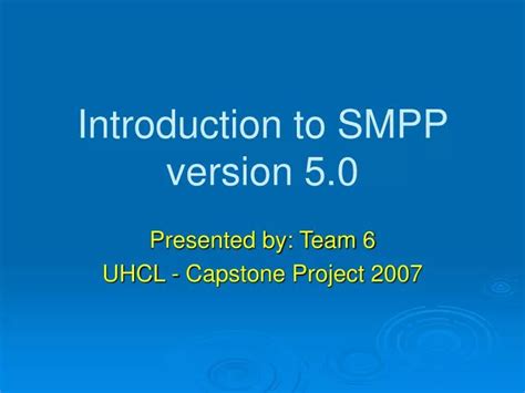 ppt introduction to smpp version 5 0 powerpoint presentation free