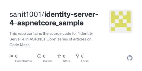 Github Sanit1001identity Server 4 Aspnetcoresample This Repo