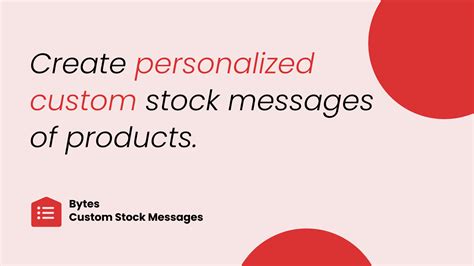 Bytes Custom Stock Messages Bytes Custom Stock Messages Display