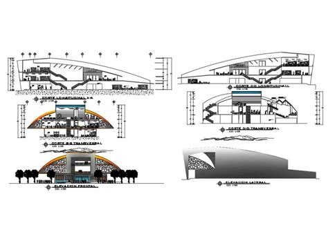 Elevation And Sectional Detail Of Hotel Building 2d View Cad Block Autocad File Artofit