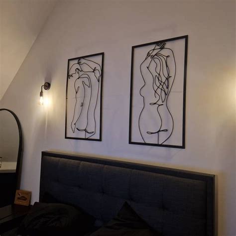 Minimalist Nude Man Body Wall Decor Masculine Metal Line Artnaked