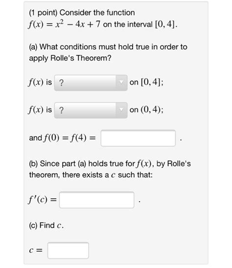 solved 1 point consider the function f x x2 4x 7 on