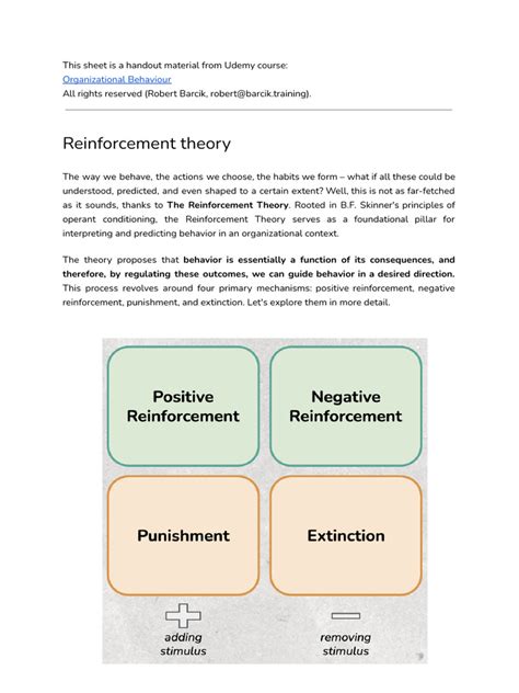 Reinforcement Theory Pdf Reinforcement Motivational