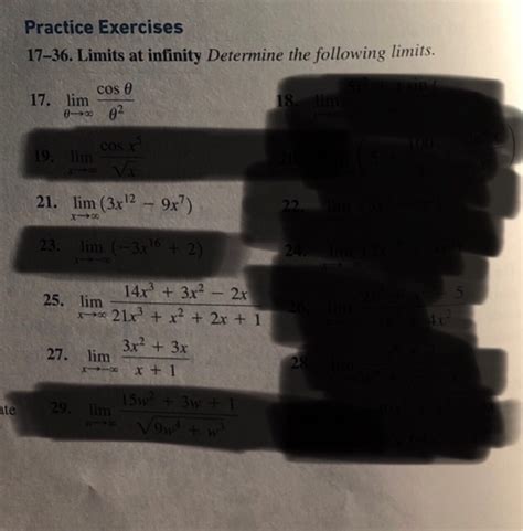 Solved Practice Exercises 17 36 Limits At Infinity