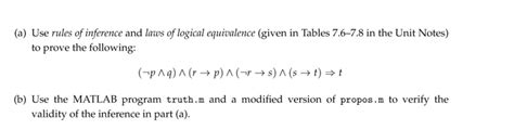 Solved 1 Rules Of Inference 2 Logical Equivalence There Is