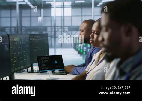 focus on server hub employee developing disaster recovery plans