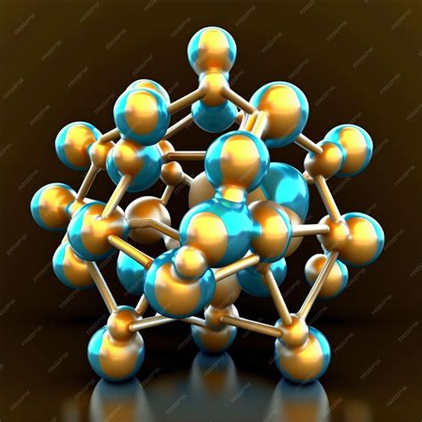 Premium Photo A Picture Of A Molecular Structure With Blue And Gold Spheres On It